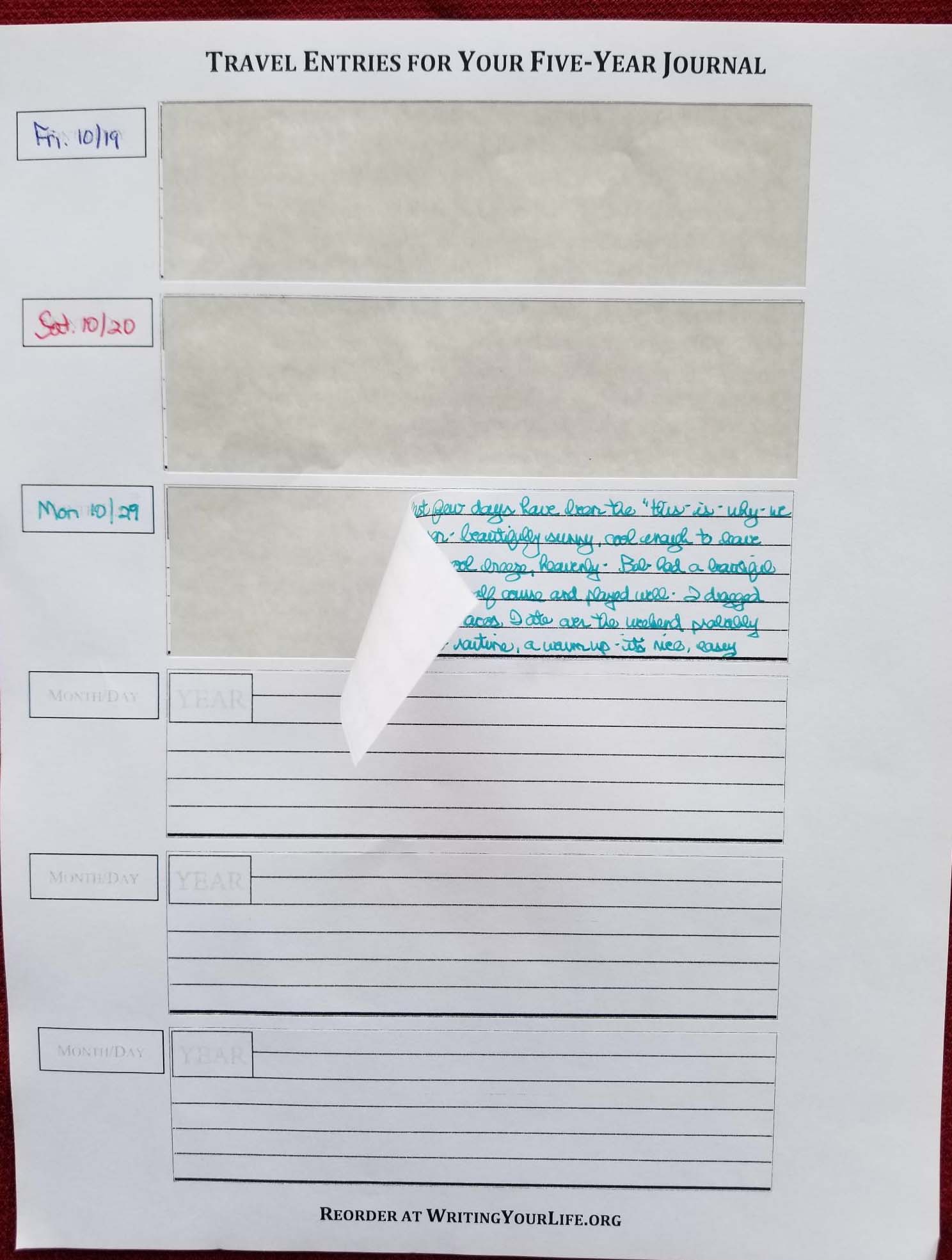 Travel Journal Entries
